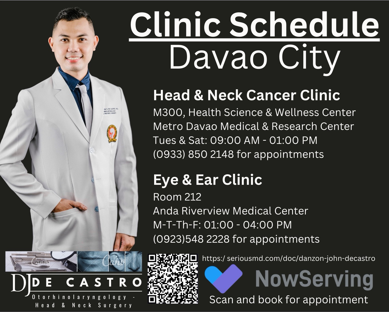 Dr. DANZON JOHN DE CASTRO, Davao City and Tagum City, Ear, Nose ...